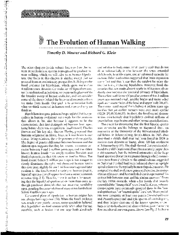(PDF) The Evolution of Human Walking
