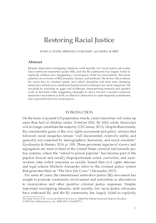 (PDF) Restoring Racial Justice