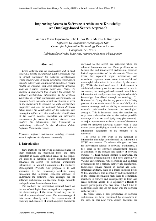 (PDF) Ontology-Based Search for Software Architecture