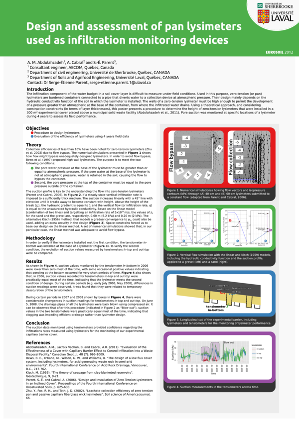 (PDF) Design and assessment of pan lysimeters to monitor infiltrations ...