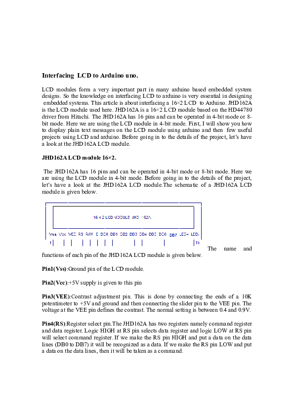 Doc Interfacing Lcd To Arduino Uno