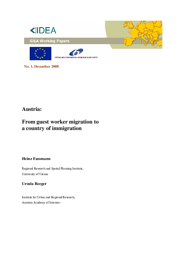 (PDF) Austria: From guest worker migration to a country of immigration