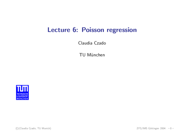(PDF) Lecture 6: Poisson regression