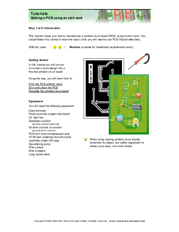 (PDF) Tutorials Making a PCB using an etch tank