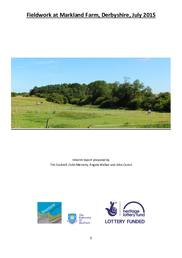 (PDF) Fieldwork at Markland Farm, Derbyshire, July 2015 | Tim Cockrell ...