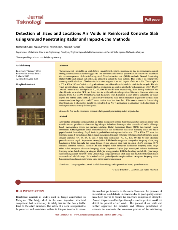 (PDF) Detection of Sizes and Locations Air Voids in Reinforced Concrete ...