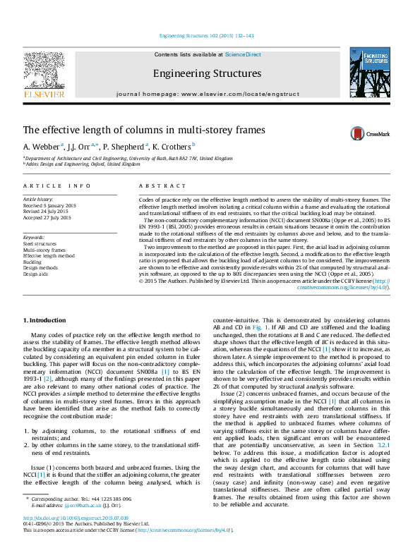 (PDF) The effective length of columns in multi-storey frames