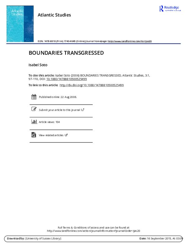 (PDF) Boundaries Transgressed