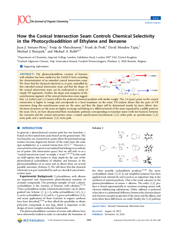 (PDF) How the Conical Intersection Seam Controls Chemical Selectivity ...