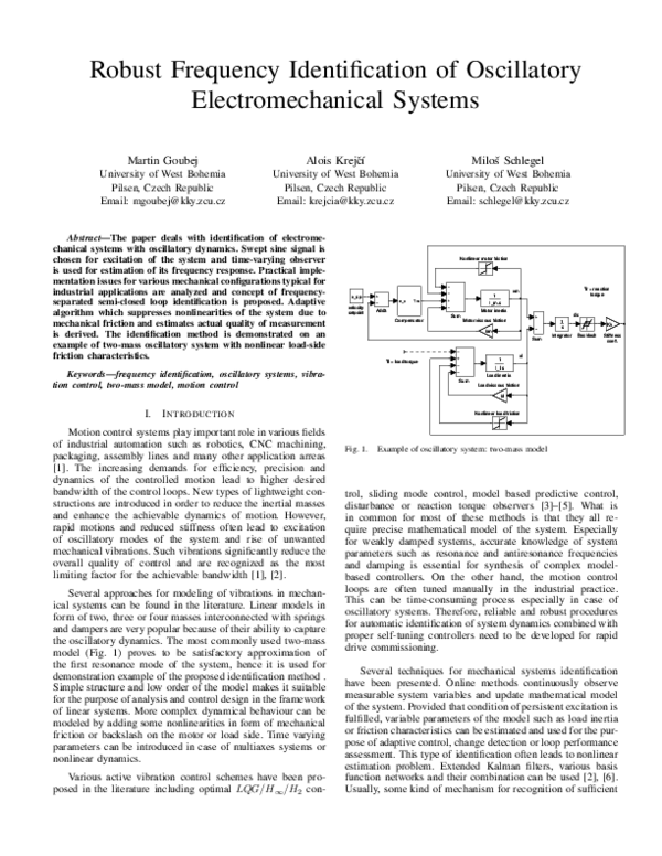 (PDF) Robust Frequency Identification of Oscillatory Electromechanical ... (PDF) Robust Frequency Identification of Oscillatory Electromechanical ...