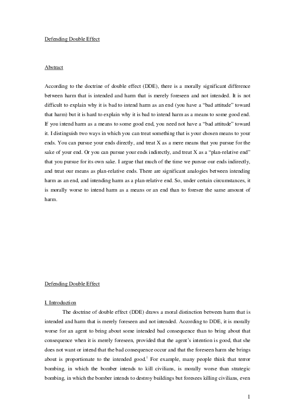 (PDF) Defending Double Effect