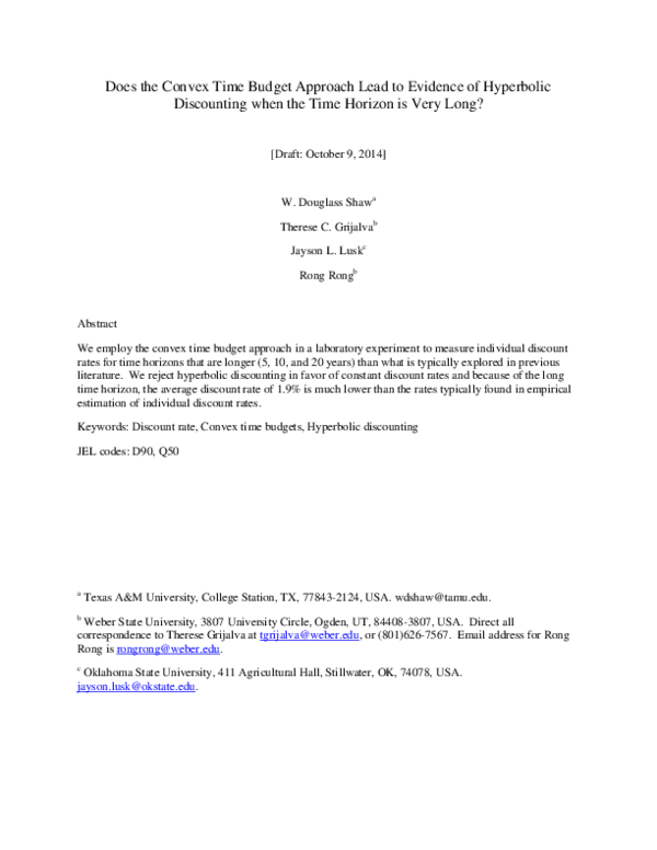 (PDF) Does the Convex Time Budget Approach Lead to Evidence of ...