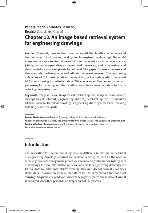 (PDF) An image based retrieval system for engineering drawings