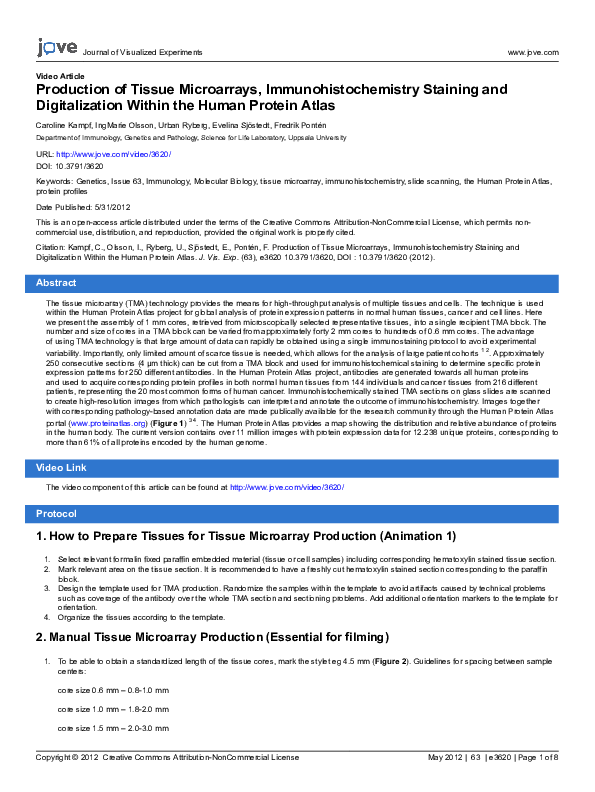 (PDF) jove-protocol-3620-production-tissue-microarrays ...