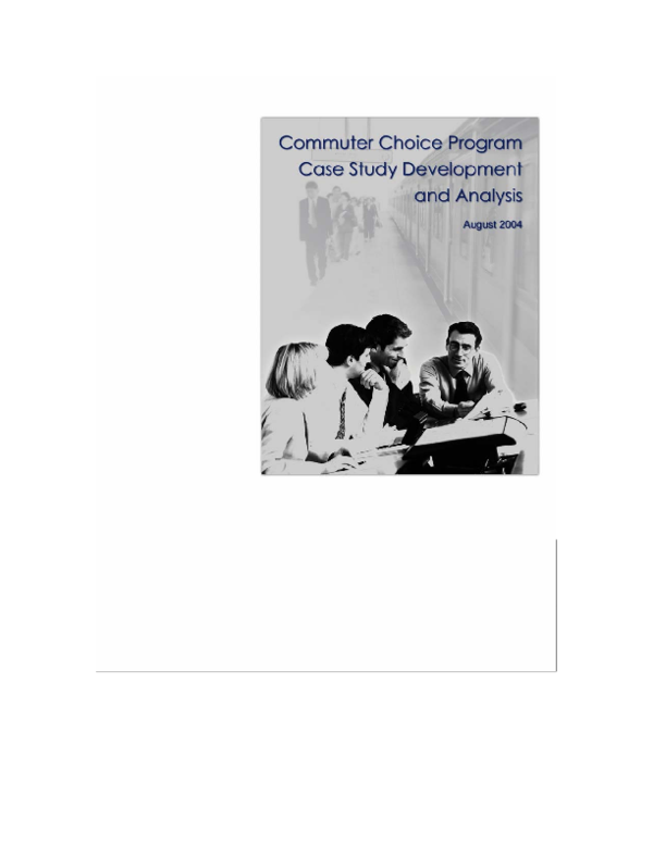 (PDF) Commuter choice program case study development and analysis