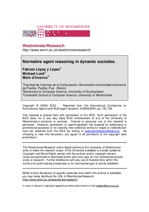(PDF) Normative agent reasoning in dynamic societies