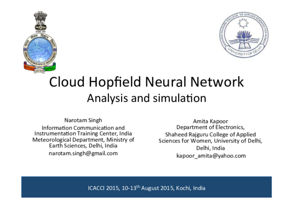 (PDF) Cloud Hopfield Network: simulation and Analysis