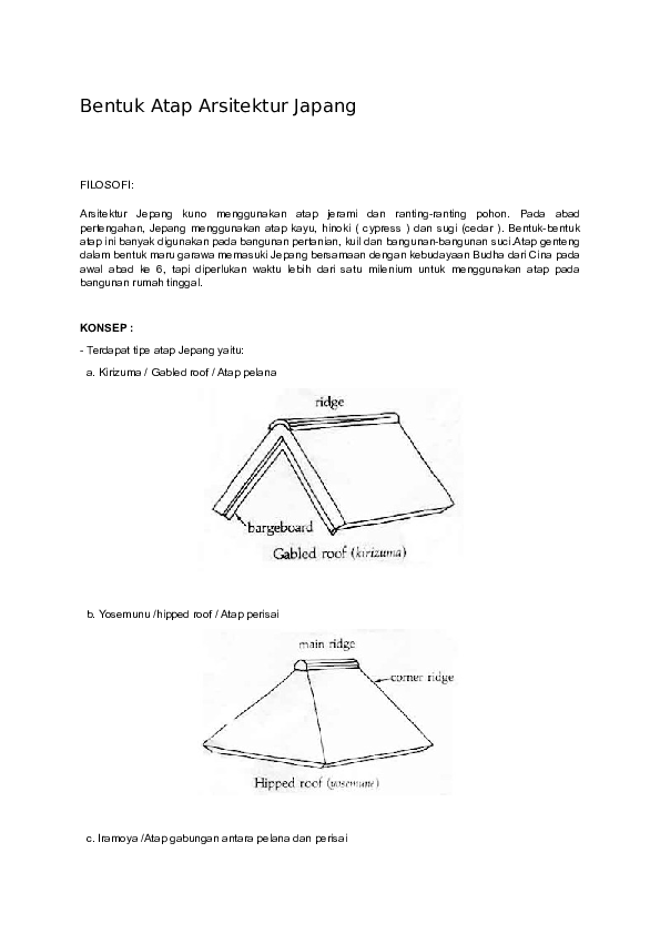 (DOC) Bentuk Atap Arsitektur Japang