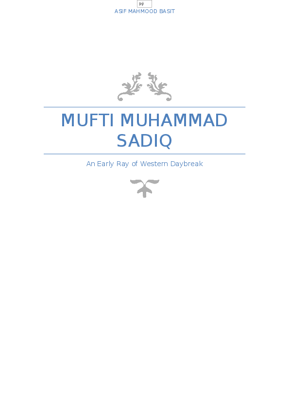 (DOC) Mufti Muhammad Sadiq