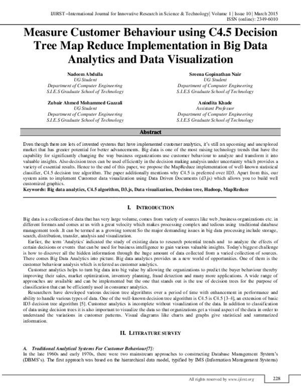 (PDF) Measure Customer Behaviour Using C4.5 Decision Tree Mapreduce ...