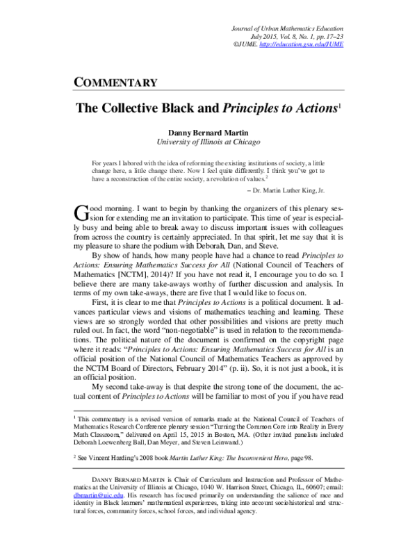 (PDF) The Collective Black and Principles to Action