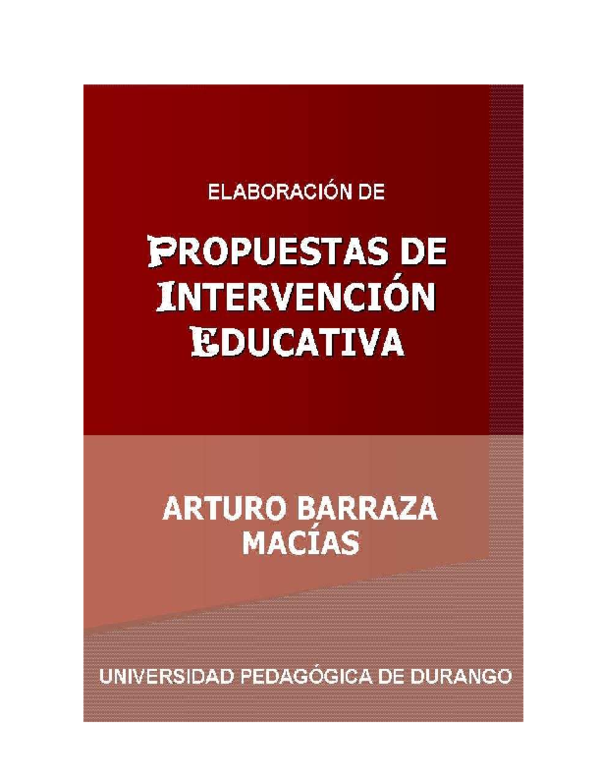 (PDF) ELABORACIÓN DE PROPUESTAS DE INTERVENCIÓN EDUCATIVA