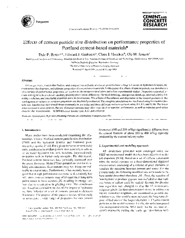 (PDF) Effects of cement particle size distribution on performance ...