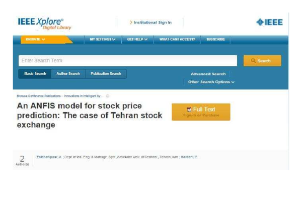 (PDF) An ANFIS model for stock price prediction: The case of Tehran ...