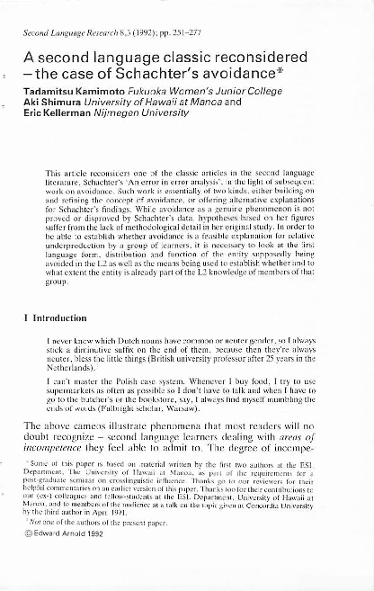 (PDF) A second language classic reconsidered-the case of Schachter's ...