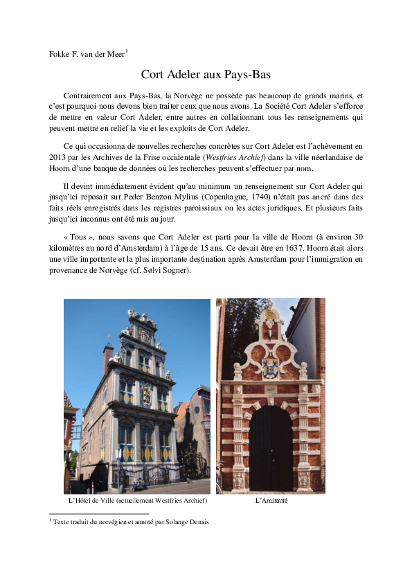 (PDF) Cort Adeler aux Pays-Bas
