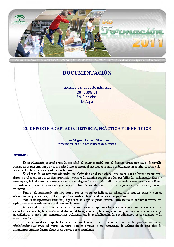 (PDF) EL DEPORTE ADAPTADO: HISTORIA, PRÁCTICA Y BENEFICIOS