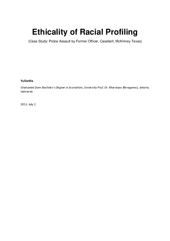 (PDF) Ethicality of Racial Profiling (Case Study: McKinney, Texas)