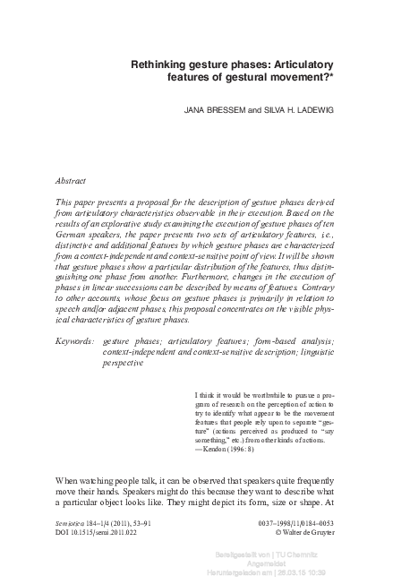 (PDF) Rethinking gesture phases- articulatory features of gestural ...
