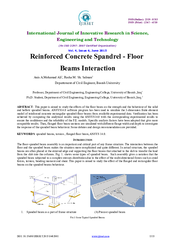 Spandrel Beam Deflection Criteria - The Best Picture Of Beam