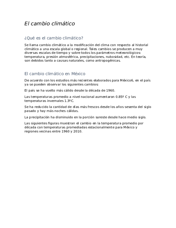(DOC) El cambio climático