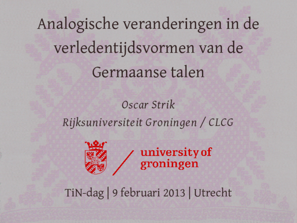 (PDF) Analogische veranderingen in de verledentijdsvormen van de ...