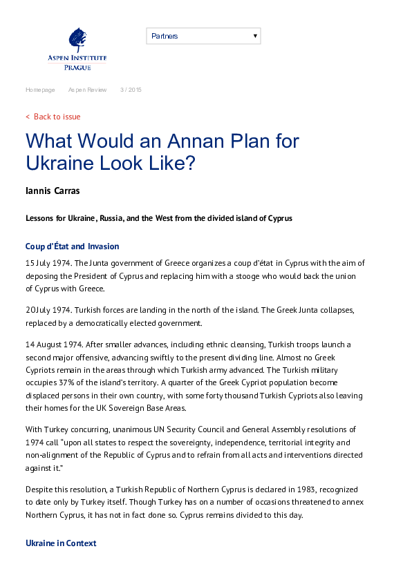 (PDF) What would an Annan plan for Ukraine look like?