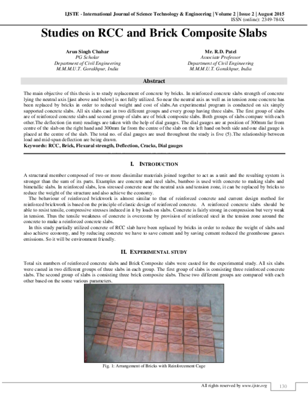 (PDF) Study on the RCC and Brick Composite Slabs