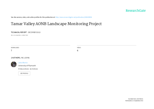 (PDF) Tamar Valley AONB Landscape Monitoring Project