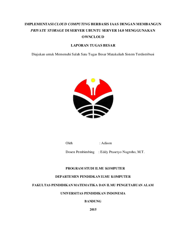 (PDF) IMPLEMENTASI CLOUD COMPUTING BERBASIS IAAS DENGAN MEMBANGUN PRIVATE STORAGE DI SERVER ...