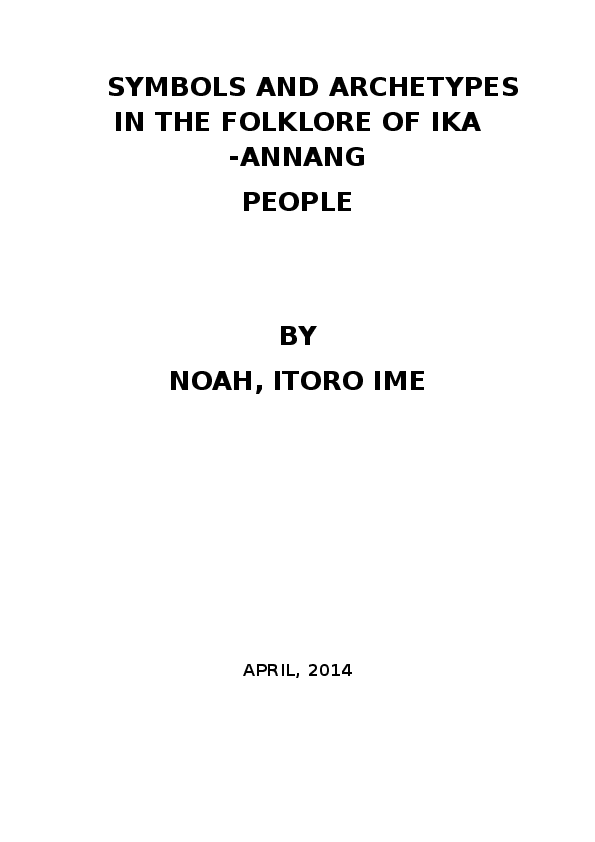 (DOC) SYMBOLS AND ARCHETYPES IN THE FOLKTALES OF IKA-ANNANG PEOPLE