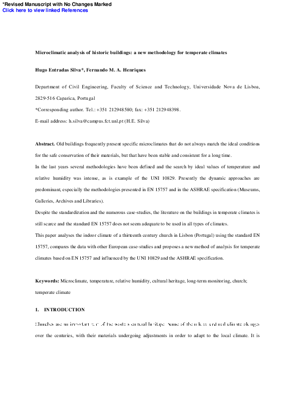 (PDF) Microclimatic analysis of historic buildings: a new methodology ...