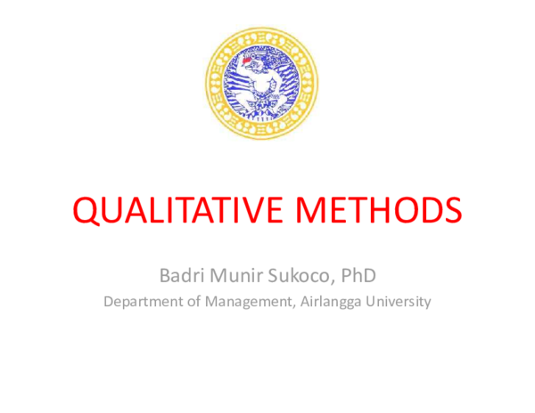 (PDF) QUALITATIVE METHODS