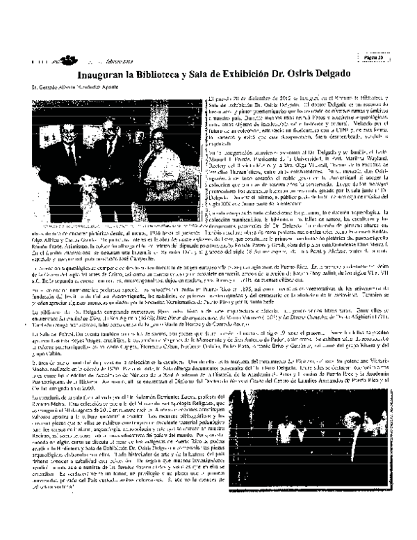 (PDF) Inauguran la Biblioteca y Sala de Exhibición Dr. Osiris Delgado