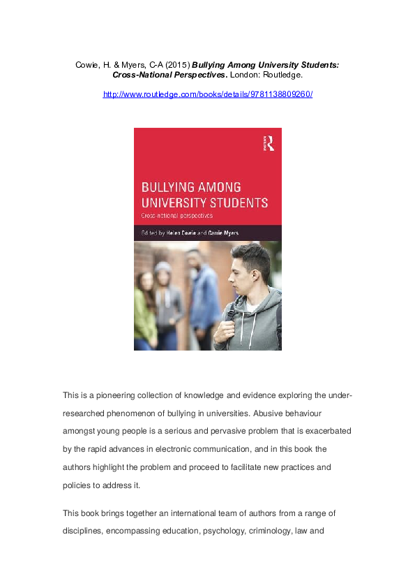 (DOC) Bullying Among University Students: Cross-national Perspectives