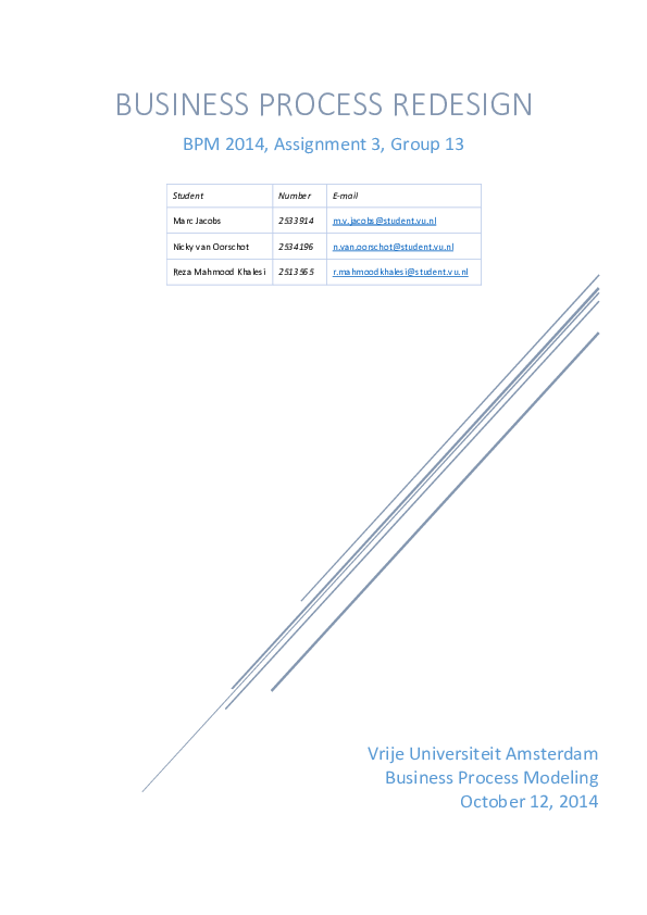 (PDF) Business Process Management Redesign