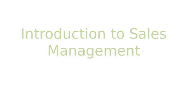 (PPT) Introduction-to-Sales-Management