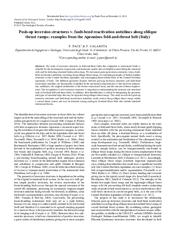 (PDF) Push-up inversion structures v. fault-bend reactivation ...