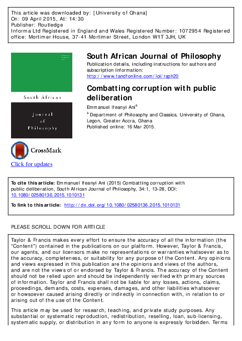 (PDF) “Combatting Corruption with Public Deliberation” South African ...