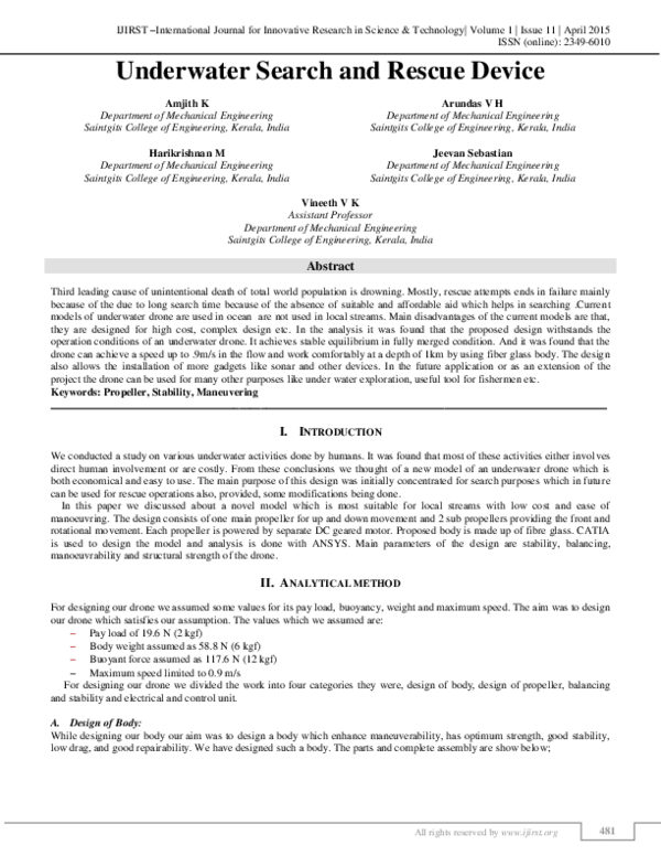 (PDF) Underwater Search and Rescue Device